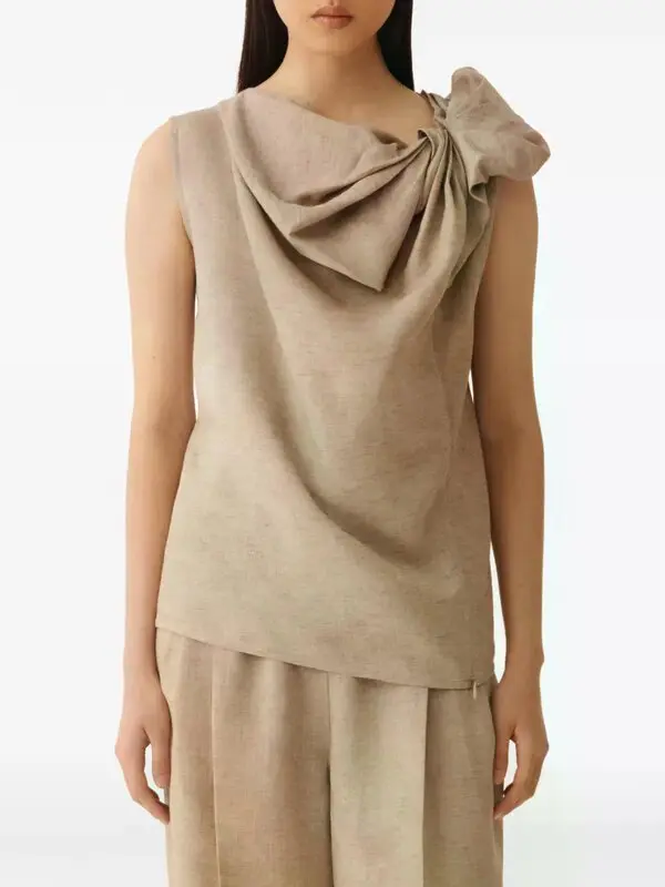 Fabiana Filippi Drape Sleeveless Top - Neutrals