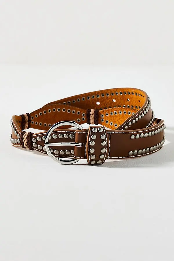 8 Other Reasons Studded Belt - Brown Leather