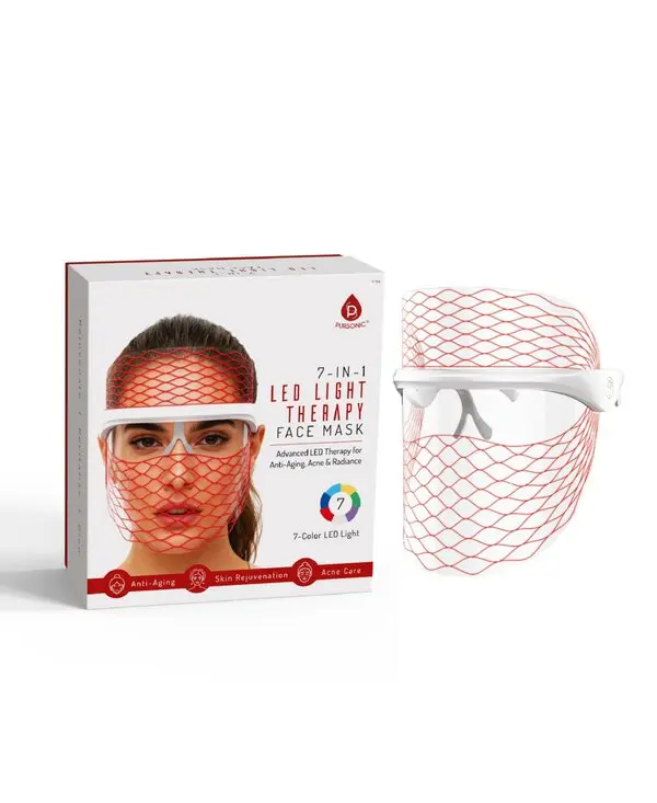 PURSONIC 7-in-1 Led Light Therapy Face Mask – Rejuvenate - White