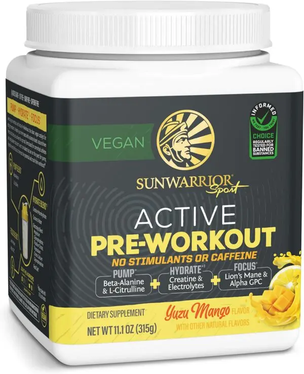 SUNWARRIOR Us Active Pre-workout Non Stim Tub - The Powder Is White