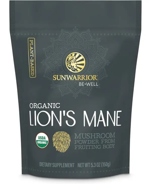 SUNWARRIOR Be Well Organic Lion's Mane Powder - Color May Vary
