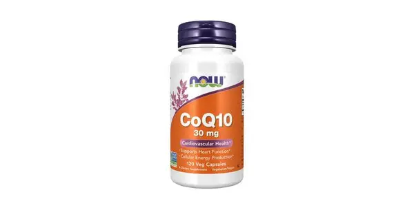 NOW FOODS Coq10 - White Background With Green Accents
