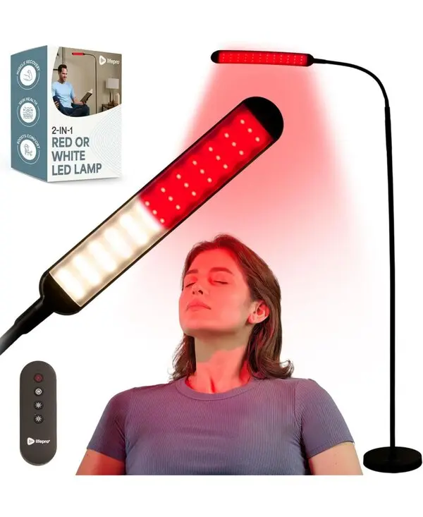 LIFEPRO 2-in-1 Red Light Therapy & Reading Floor Lamp – 216 Led With Red - No Color