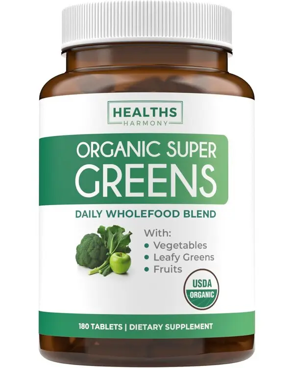 HEALTHS HARMONY Organic Super Greens Tablets - Organic Greens,180 Ct