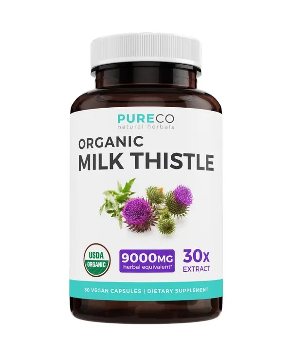 PURE CO. Organic Milk Thistle Capsules - No Color