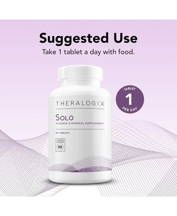 THERALOGIX Solo Multivitamin And Multimineral Supplement -90-day Supply Iron-free Multivitamin
