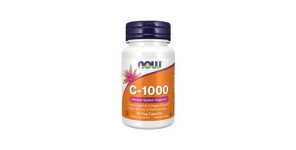 NOW FOODS Vitamin C-1000 - White Background With Green Accents