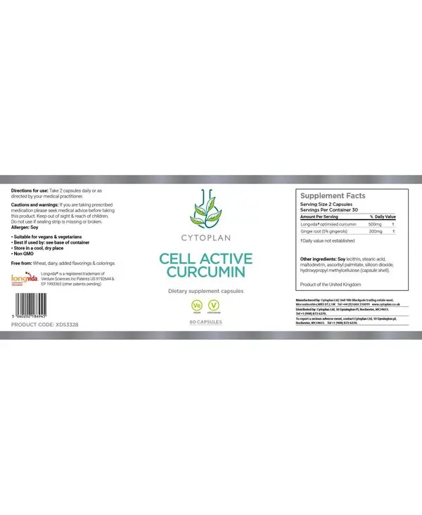 CYTOPLAN Cell-active Curcumin Plus 60 Usa