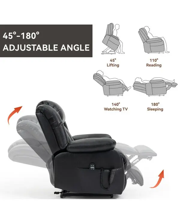 MAISON BOUCLE Genuine Leather Power Lift Recliner For Seniors