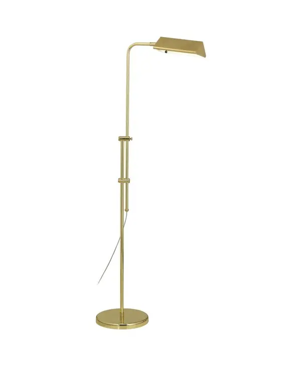 REGENCY HILL Traditional Adjustable Pharmacy Floor Lamp 54" Tall Brass Adjustable Metal Head For Living Room Reading Bedroom Office - Gold