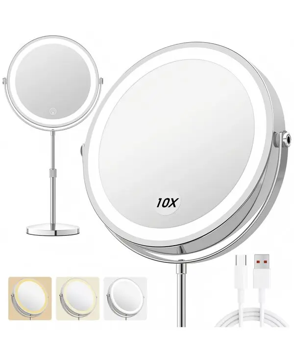 SUGIFT Lighted Makeup Mirror With 10x Magnification