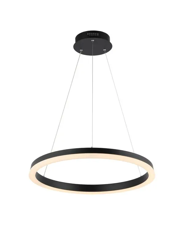JONATHAN Y Baxter 23.5" 1-light Modern Contemporary Aluminum Integrated Led Hoop Pendant - Black