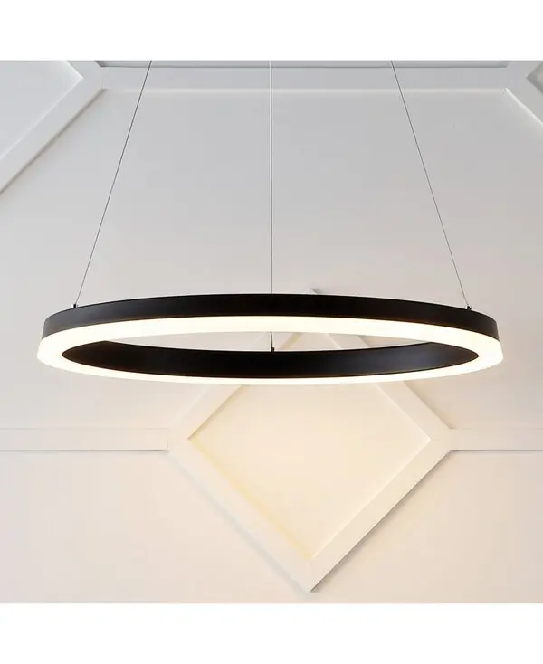JONATHAN Y Baxter 23.5" 1-light Modern Contemporary Aluminum Integrated Led Hoop Pendant