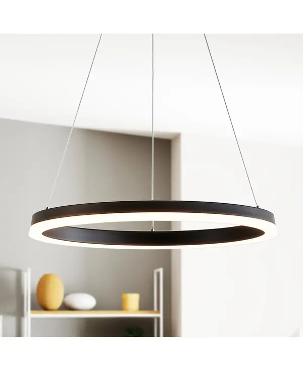 JONATHAN Y Baxter 23.5" 1-light Modern Contemporary Aluminum Integrated Led Hoop Pendant