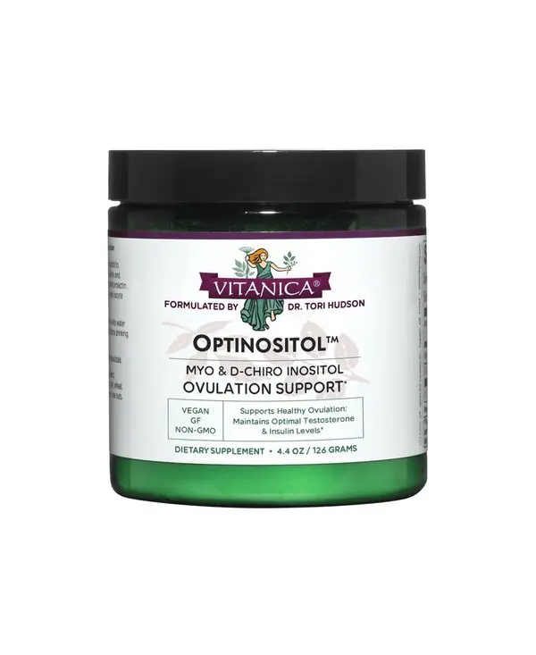VITANICA Optinositol Ovulation Support With Myo-inositol & D-chiro Inositol Health Supplement 4.4 Oz - Green