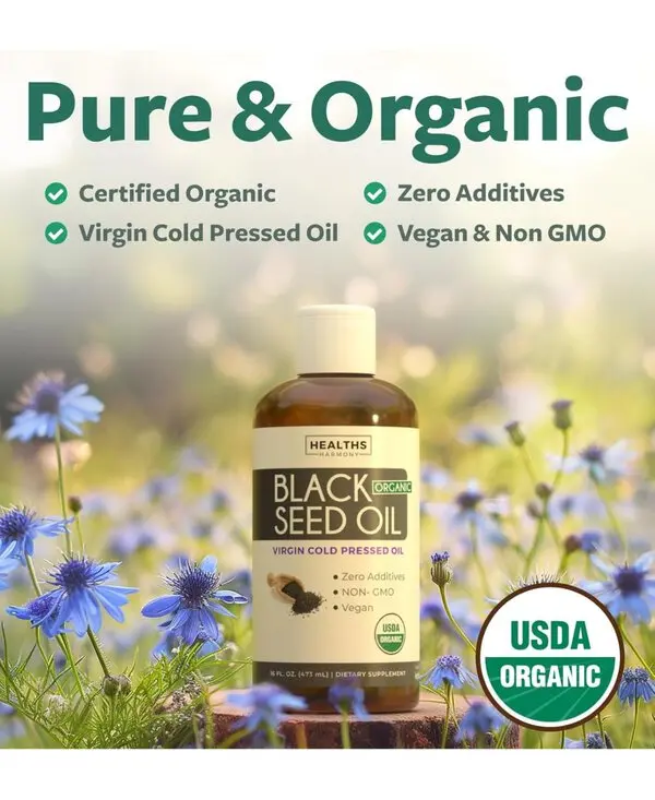 HEALTHS HARMONY Organic Black Seed Oil Liquid