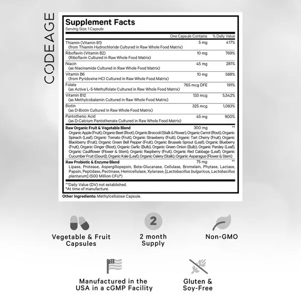 CODEAGE Raw Vitamin B-complex Supplement