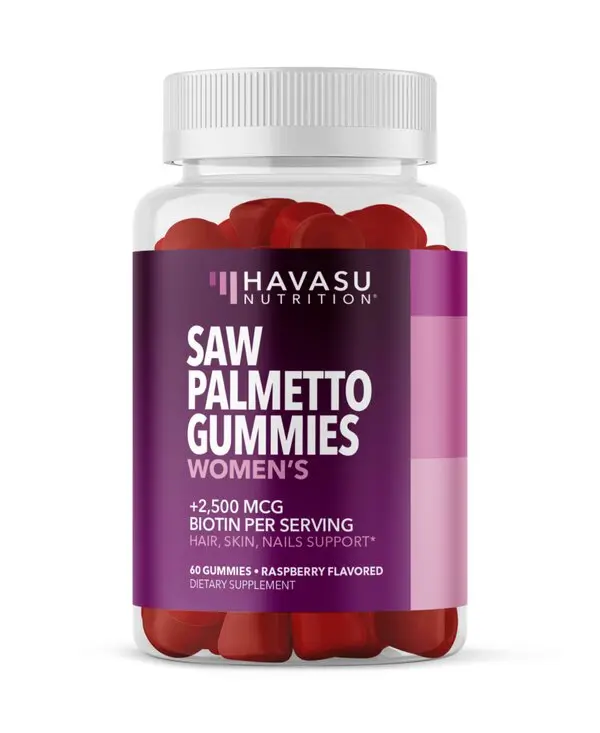 HAVASU NUTRITION Saw Palmetto For + 2500 Mcg Biotin Gummies - No Color