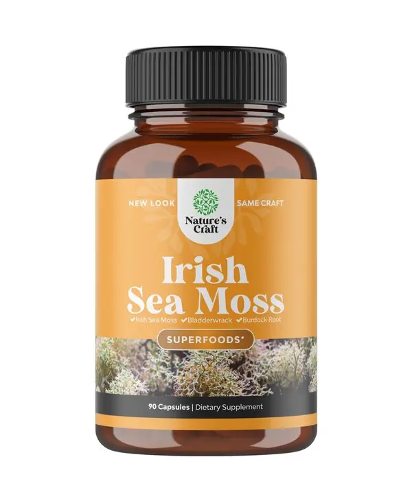 NATURE'S CRAFT Organic Irish Sea Moss Capsules - No Color