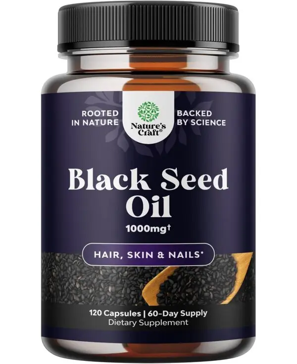 NATURE'S CRAFT Cold Pressed Black Seed Oil Capsules - No Color