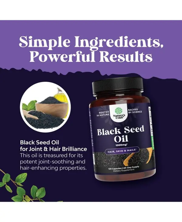 NATURE'S CRAFT Cold Pressed Black Seed Oil Capsules