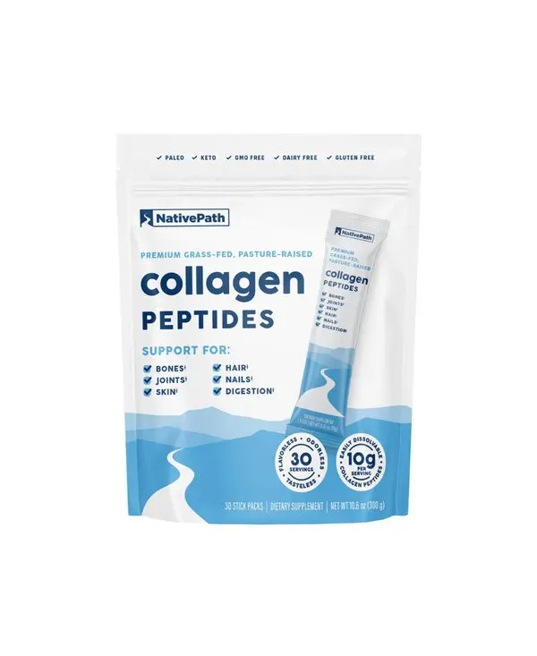 NATIVEPATH Collagen Peptides Protein Stick Packs - White