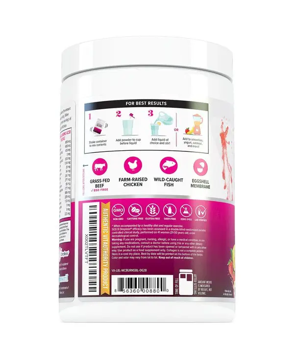 VITAUTHORITY Multi Collagen Burn Hydrolyzed Collagen Peptides Powder With Types I Ii Iii V X