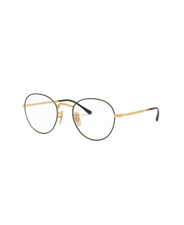 Ray-ban Round Metal Optics Eyeglasses - Black On Gold
