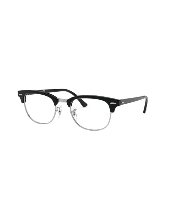 Ray-ban Clubmaster Optics Eyeglasses - Black On Silver
