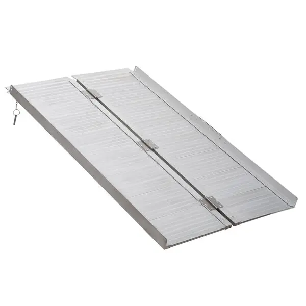 HOMCOM 4ft Foldable Wheelchair Ramp - Silver