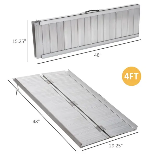 HOMCOM 4ft Foldable Wheelchair Ramp