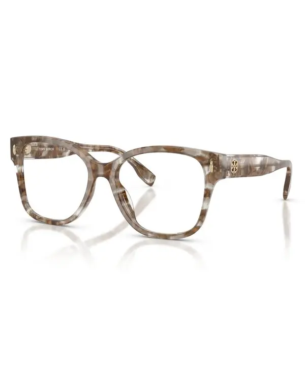 Tory Burch Square Eyeglasses - Crystal Brown Tortoise