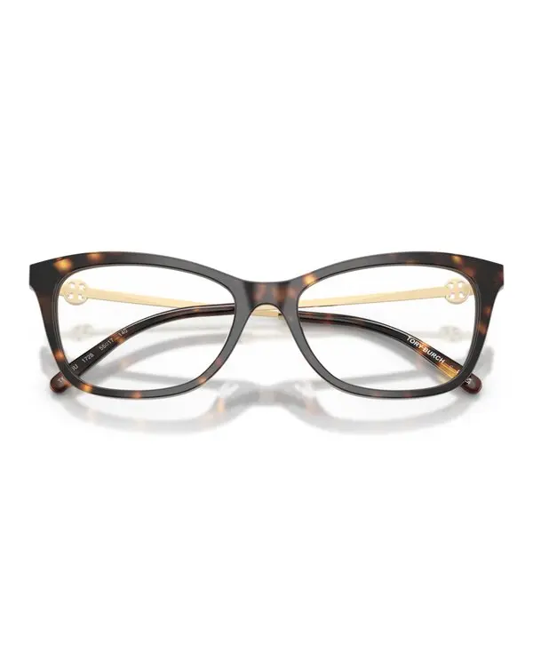 Tory Burch Square Frame Eyeglasses - Dark Tortoise