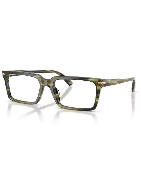 Michael Kors Square Grand Targhee Eyeglasses - Olive Horn