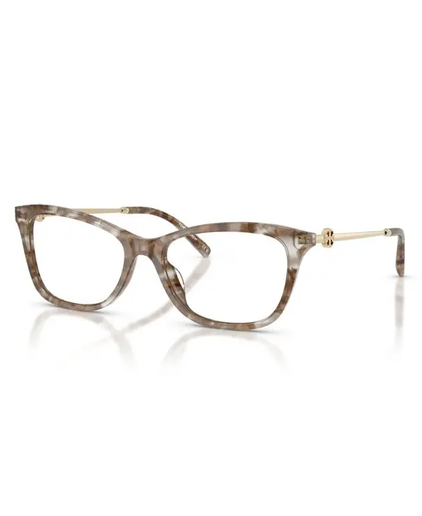 Tory Burch Square Eyeglasses - Brown Crystal Tortoise