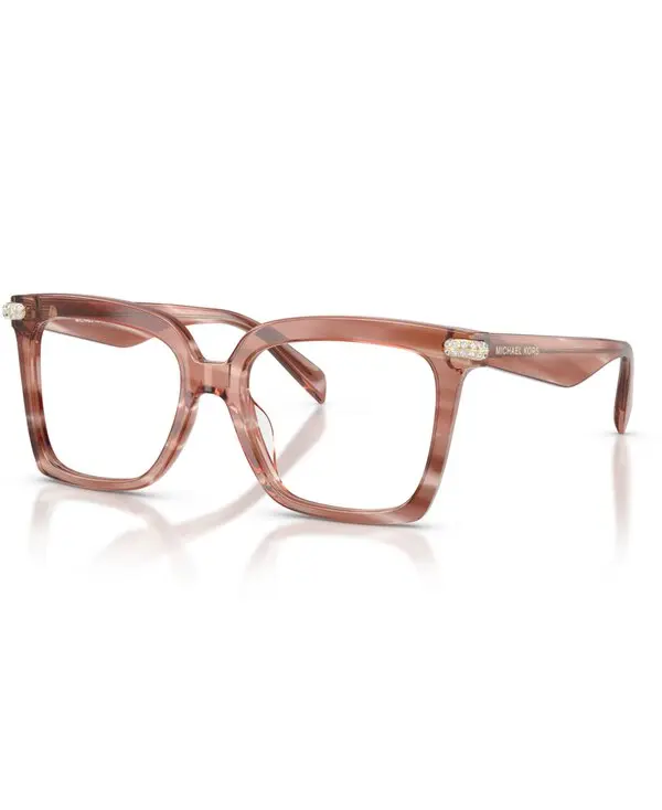 Michael Kors Square Full Rim Eyeglasses - Pink Horn