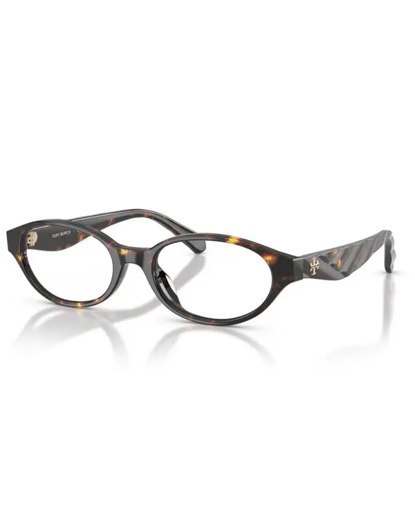 Tory Burch Oval Eyeglasses - Brown Tortoise