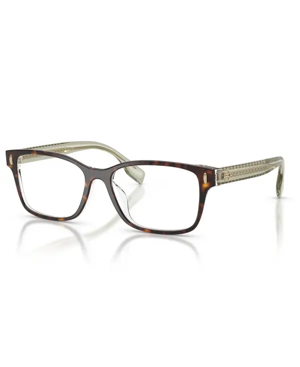 Tory Burch Rectangular Eyeglasses - Dark Tortoise