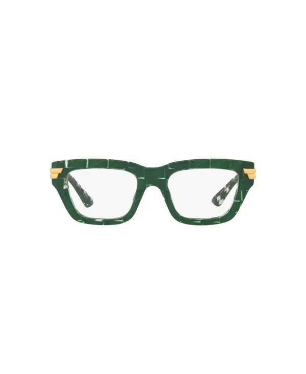 Bottega Veneta Rectangle Full Rim Acetate Eyeglasses - Ivy