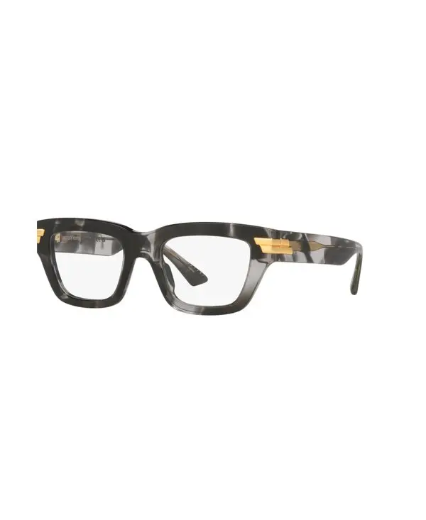 Bottega Veneta Rectangle Full Rim Acetate Eyeglasses - Tortoise