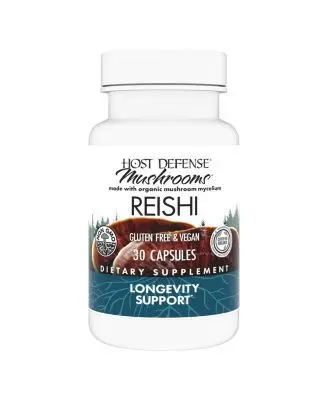 HOST DEFENSE Reishi Capsules Heart Immune Health Support Supplement Mushroom Supplement To Support Energy Vitality Reishi Supplement To Aid Overall We - No Color