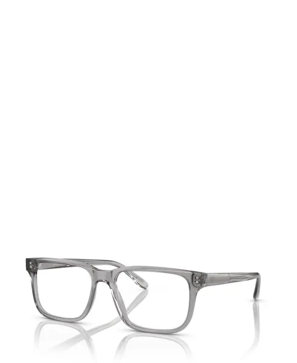 Emporio Armani Square Eyeglasses - Shiny Transparent Gray