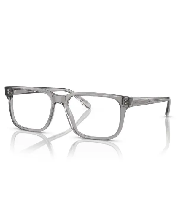 Emporio Armani Square Eyeglasses - Shiny Transparent Gray