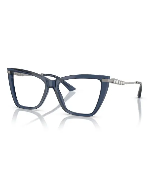 JIMMY CHOO Acetate Cat Eye Eyeglasses With Strass Embellishments - Blue