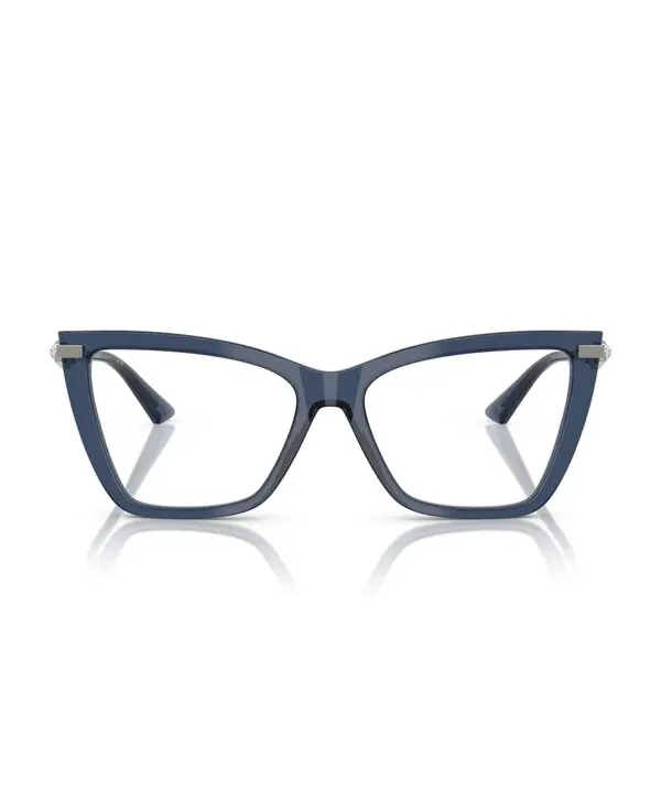 JIMMY CHOO Acetate Cat Eye Eyeglasses With Strass Embellishments - Blue