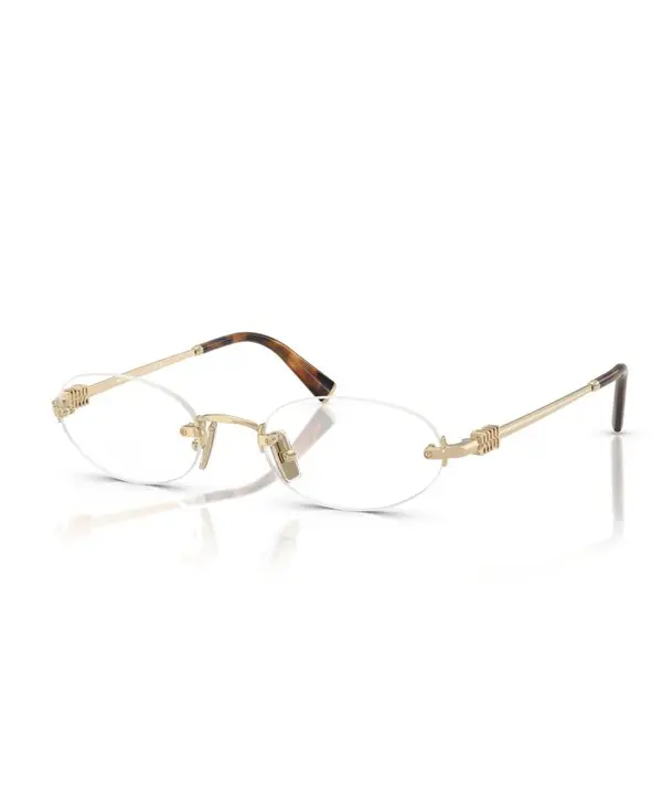 Miu Miu Photochromic Oval Eyeglasses - Pale Gold