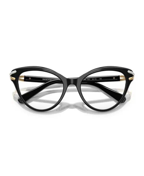 SWAROVSKI Acetate Cat Eye Eyeglasses With Strass Accents
