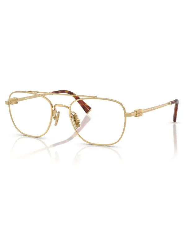 Miu Miu Tone Square Eyeglasses - Gold