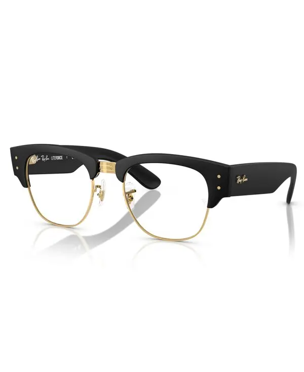 Ray-ban Mega Clubmaster Optics Liteforce Eyeglasses - Sand Black On Gold