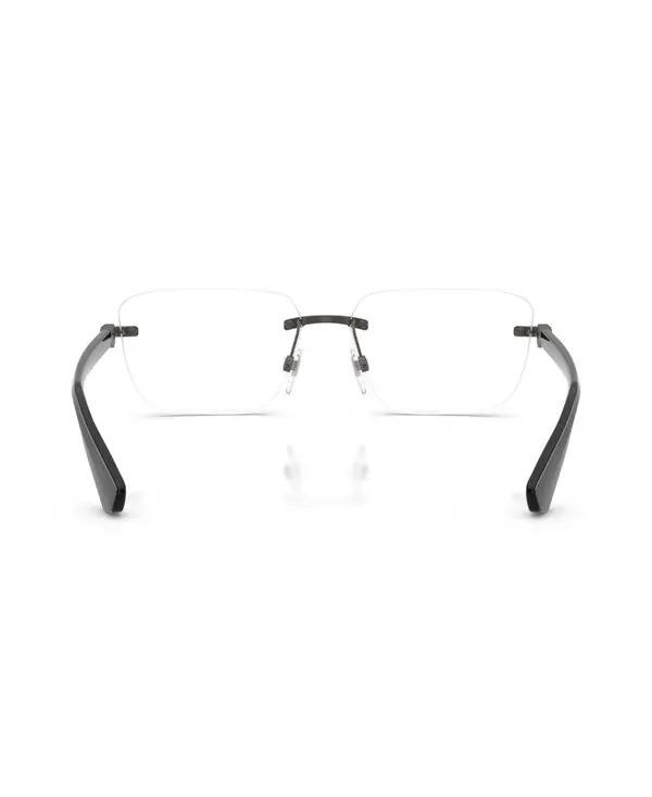 Burberry Rimless Rectangle Eyeglasses With Tortoiseshell Accents - Matte Gray